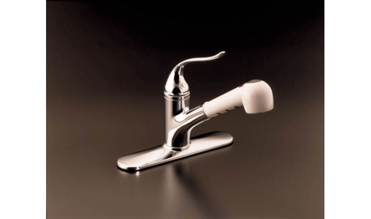 Coralais Pull-Out Spray Kitchen Sink Faucet with Lever Handle, Polished ...