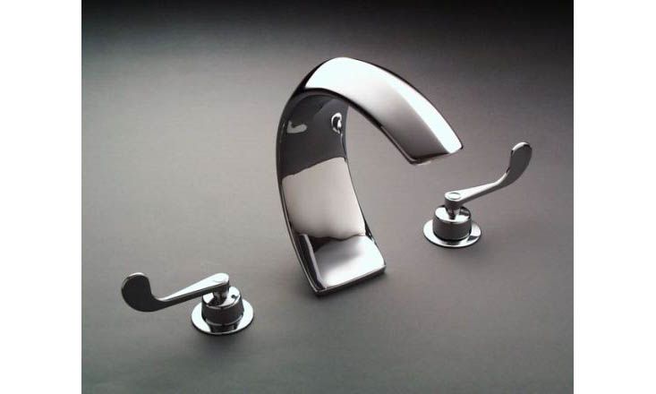 Triton Deck-Mount Bath Faucet Wristblade Lever Handles Crescent Non ...