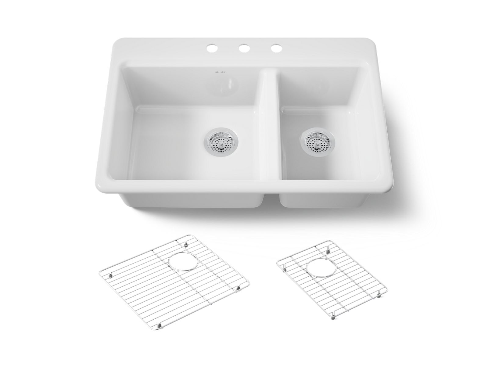 Riverby Top-Mount Double-Bowl Sink | K-8669-3A1 | KOHLER