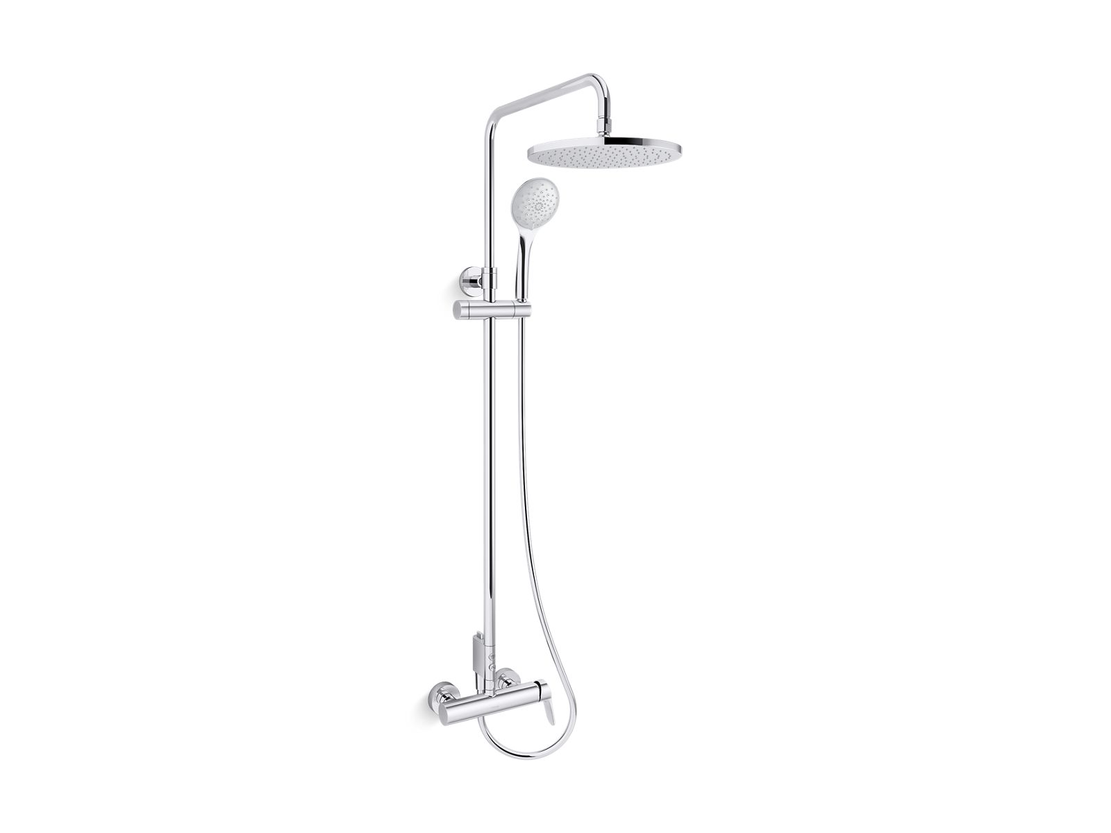K-33095T-4-CP | Accliv™ Two-way shower column with rainhead and ...