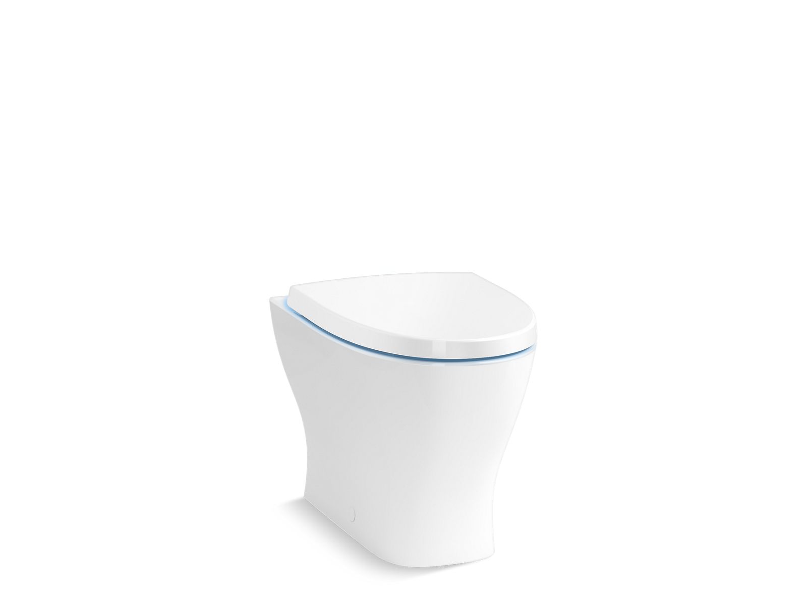 Reach Up™ Wall-hung round-front toilet with skirted trapway, dual-flush ...