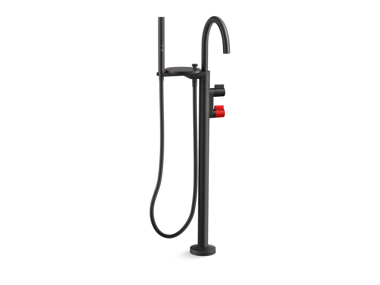 K-77984T-4MU-BLR | Components™ Freestanding bath fct-lever (red handle ...