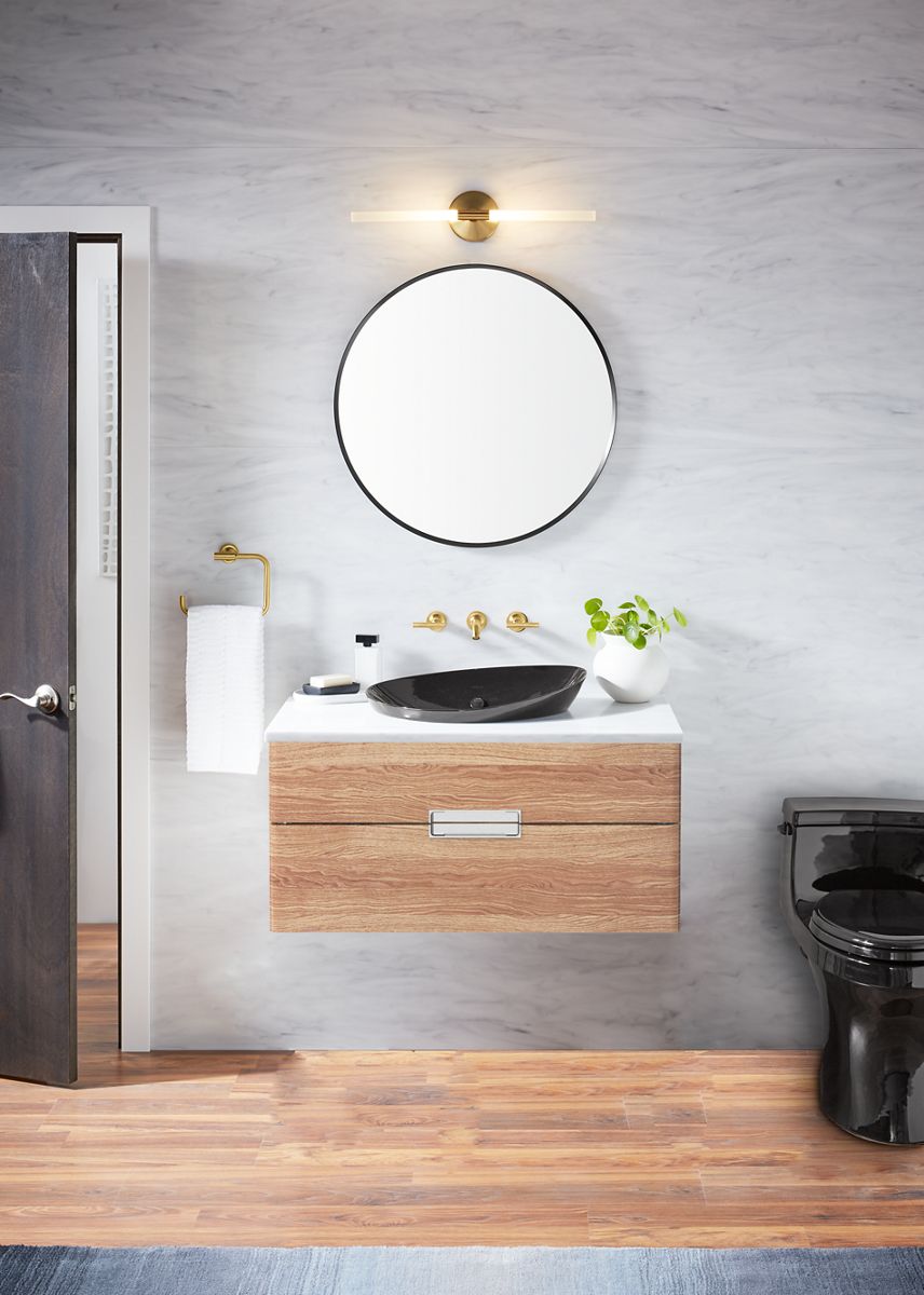 Buy Essential 715 mm round framed mirror K-26050IN-BLL Online at Kohler ...