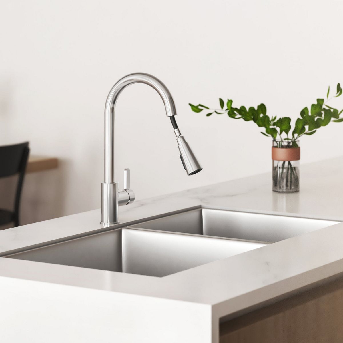 Buy Atom Pull-down kitchen sink faucet with two-function sprayhead K ...