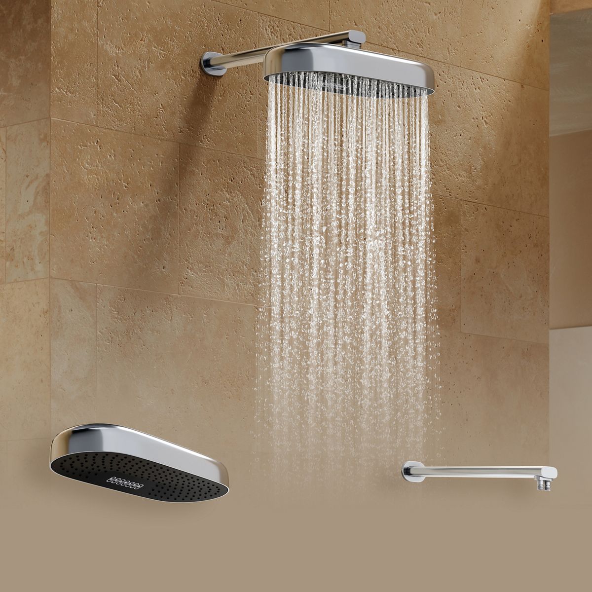 Buy Combo- Statement 453mm showerhead with Shower arm in Polished ...