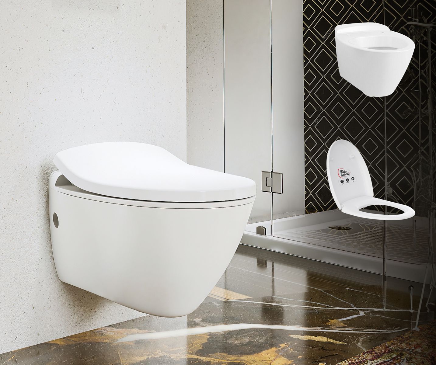 Buy Presquile wall hung toilet bundle in White K-18133IN-2SS-0 Online ...