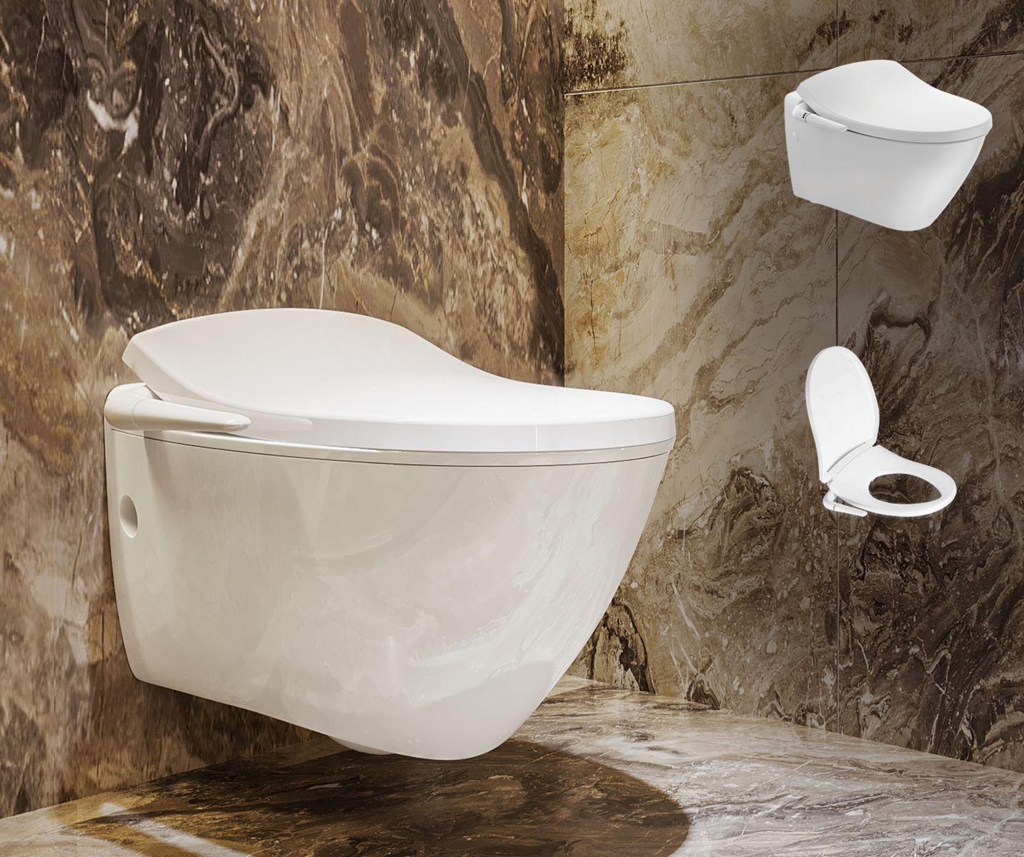 Buy Presquile wall hung with pureclean toilet bundle in White K-6321IN ...