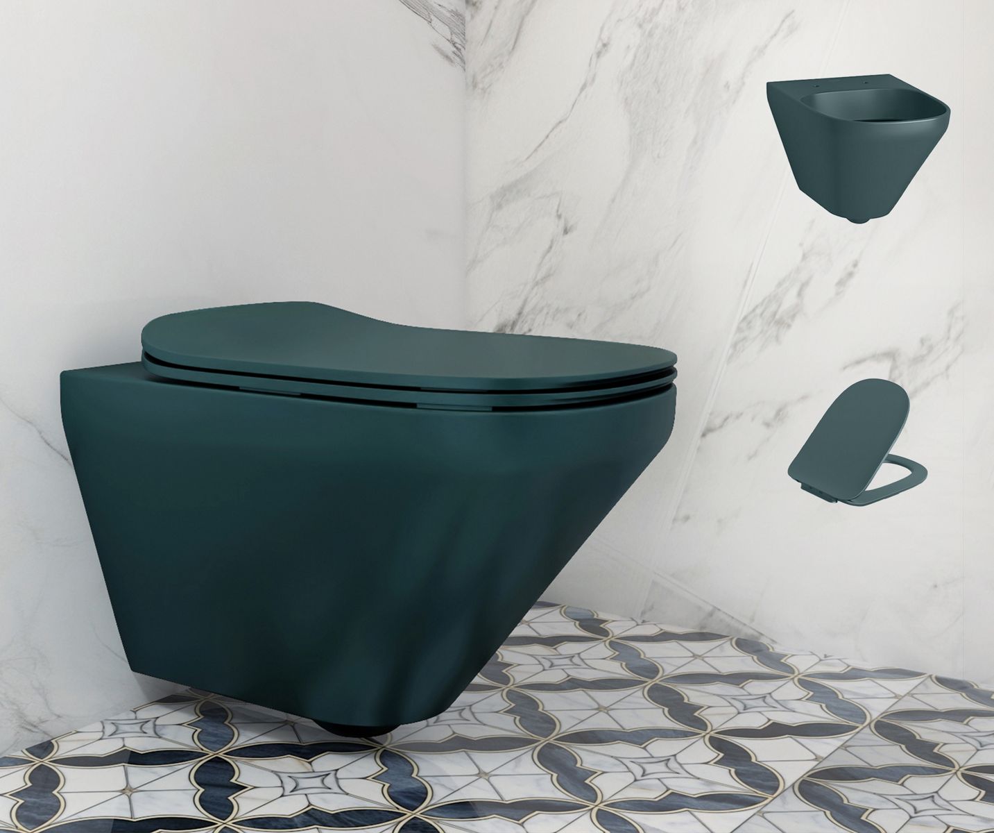 Buy ModernLife Edge wall hung toilet bundle in Peacock K-27902IN-HP1 ...