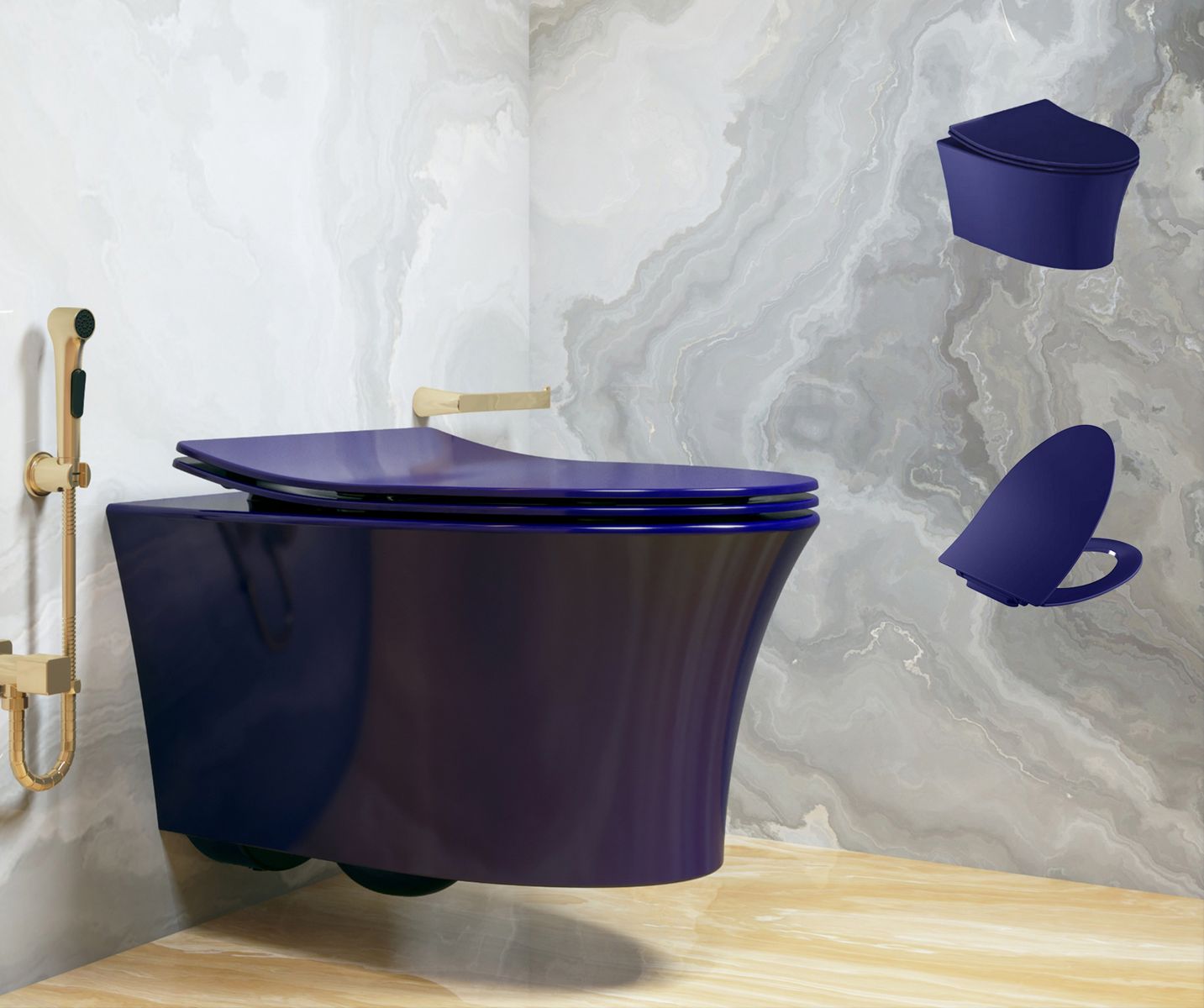 Buy Veil wall hung toilet bundle in Indigo K-75708IN-DGS Online at ...