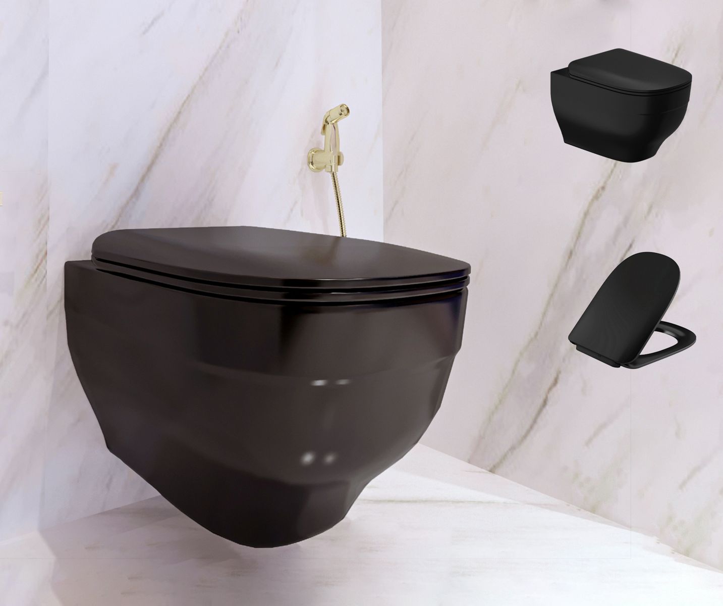 Buy Trace wall hung toilet bundle in Black K-20217IN-S-7 Online at ...