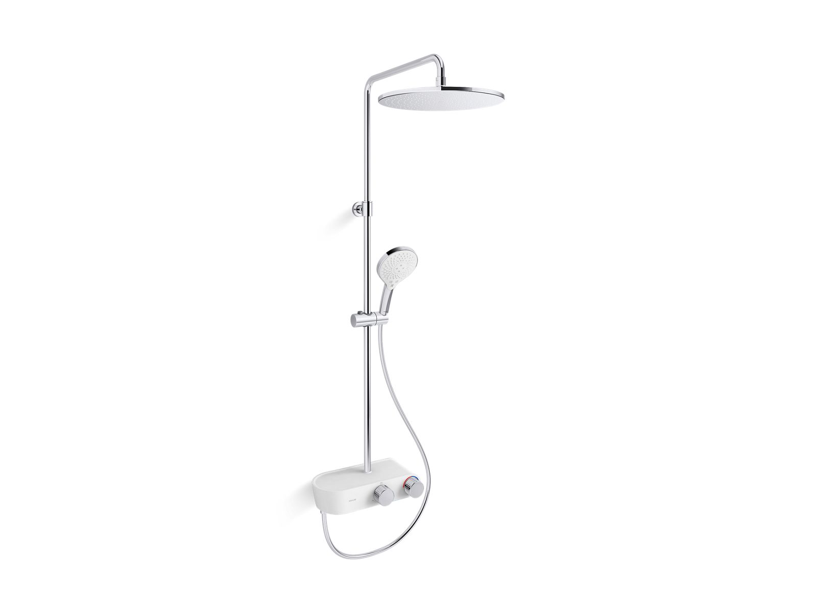 Fluence™ Three-way thermostatic bath & shower column with rainhead and ...