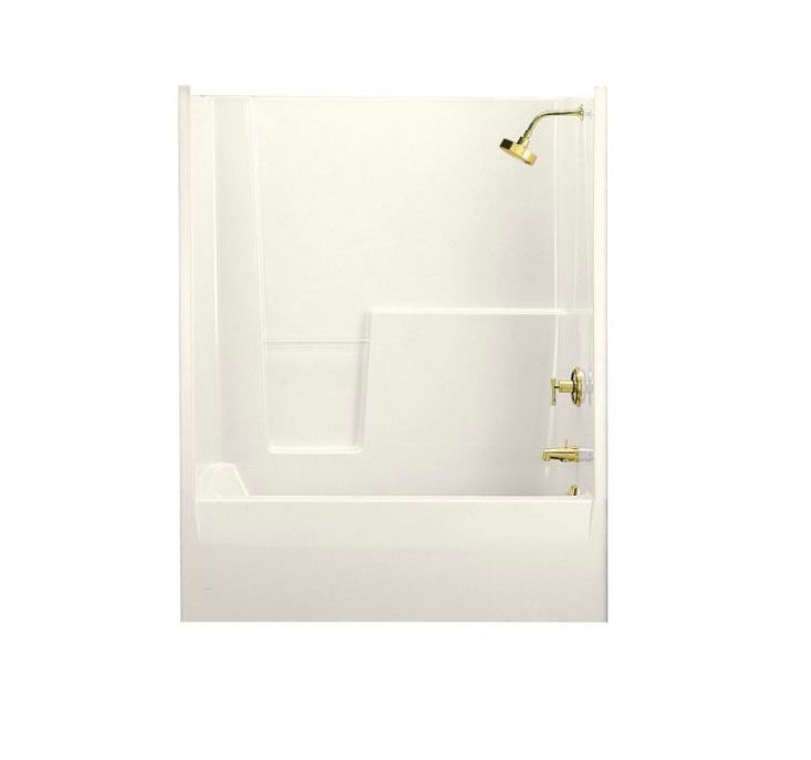 Veracruz One-Piece Bath and Shower Module with Integral Ledges, Clear ...