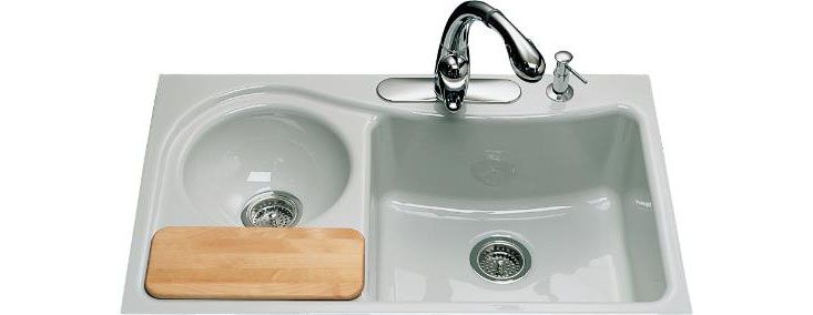 Cilantro Tile-In Kitchen Sink with Four-Hole Faucet Drilling | K-5879-4 ...