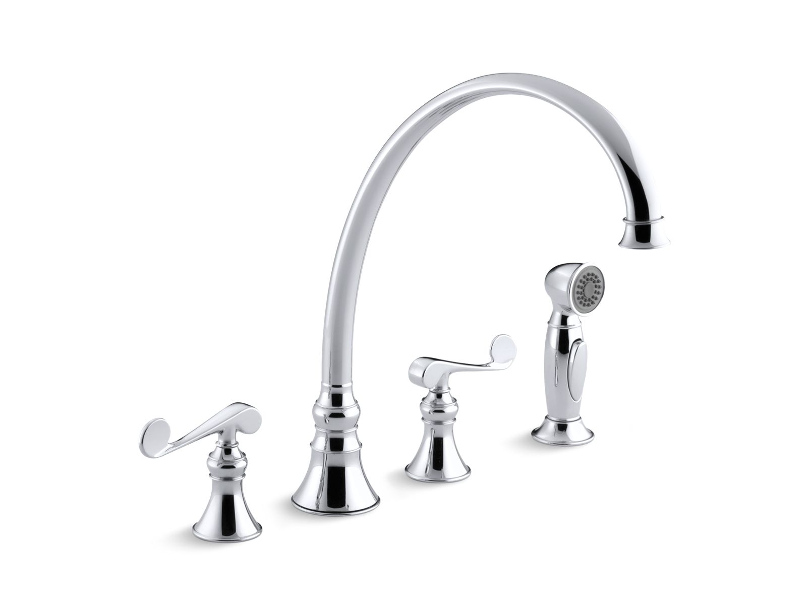 KOHLER | K-16111-4 | Revival Kitchen Sink Faucet with Scroll Handles