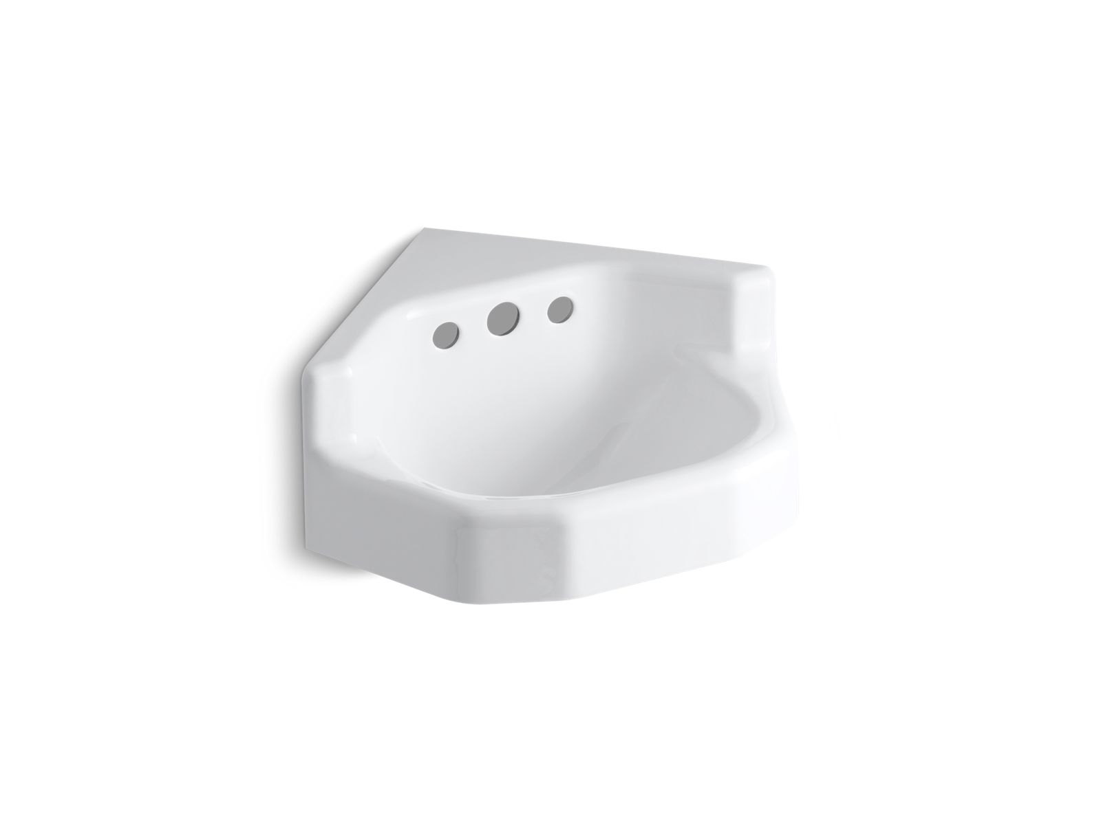 Marston 16" X 16" Corner Wall-Mount/Shelf-Back Bathroom Sink | K-2766 ...