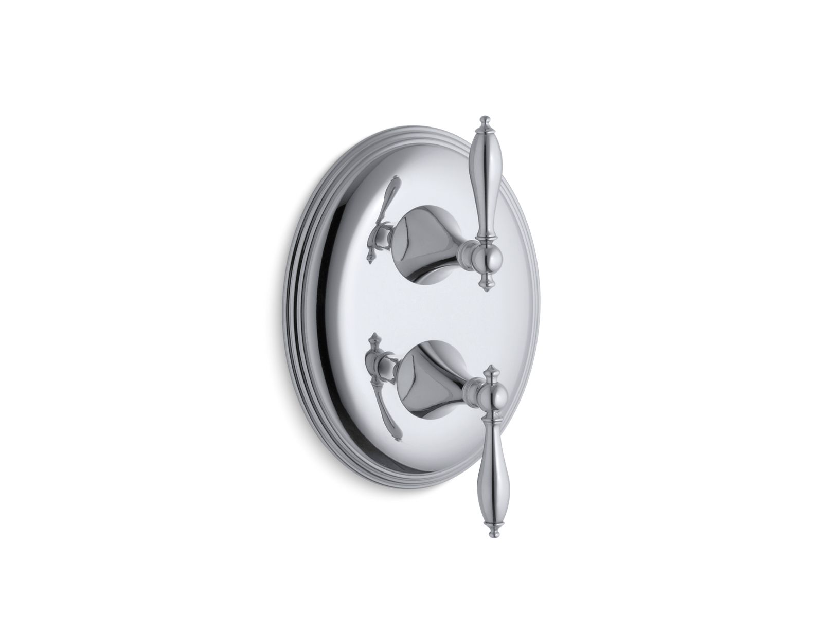 K-T10302-4M-CP | Finial™ Valve trim with lever handles for stacked ...