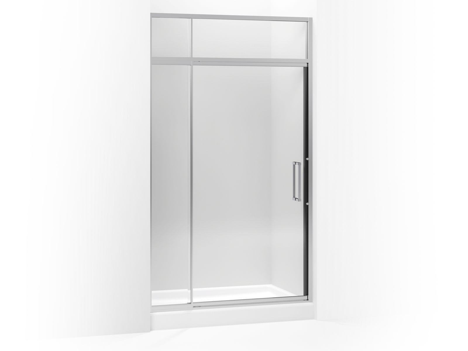 Lattis Semi-Frameless Pivot Shower Door with Transom | K-705809-L | KOHLER