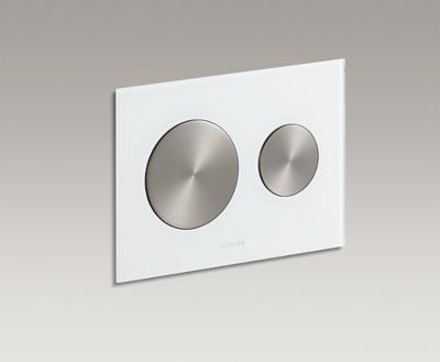 Pneumatic In-Wall Tank Faceplate in white glass, antifingerprint BN ...
