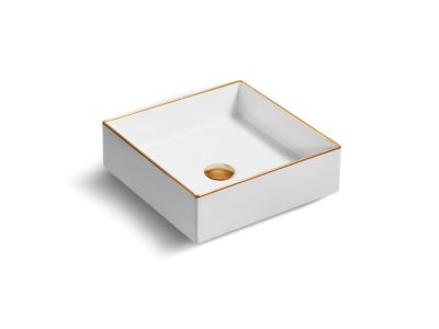Mica Square Vessel Gold Lavatory | KOHLER PH
