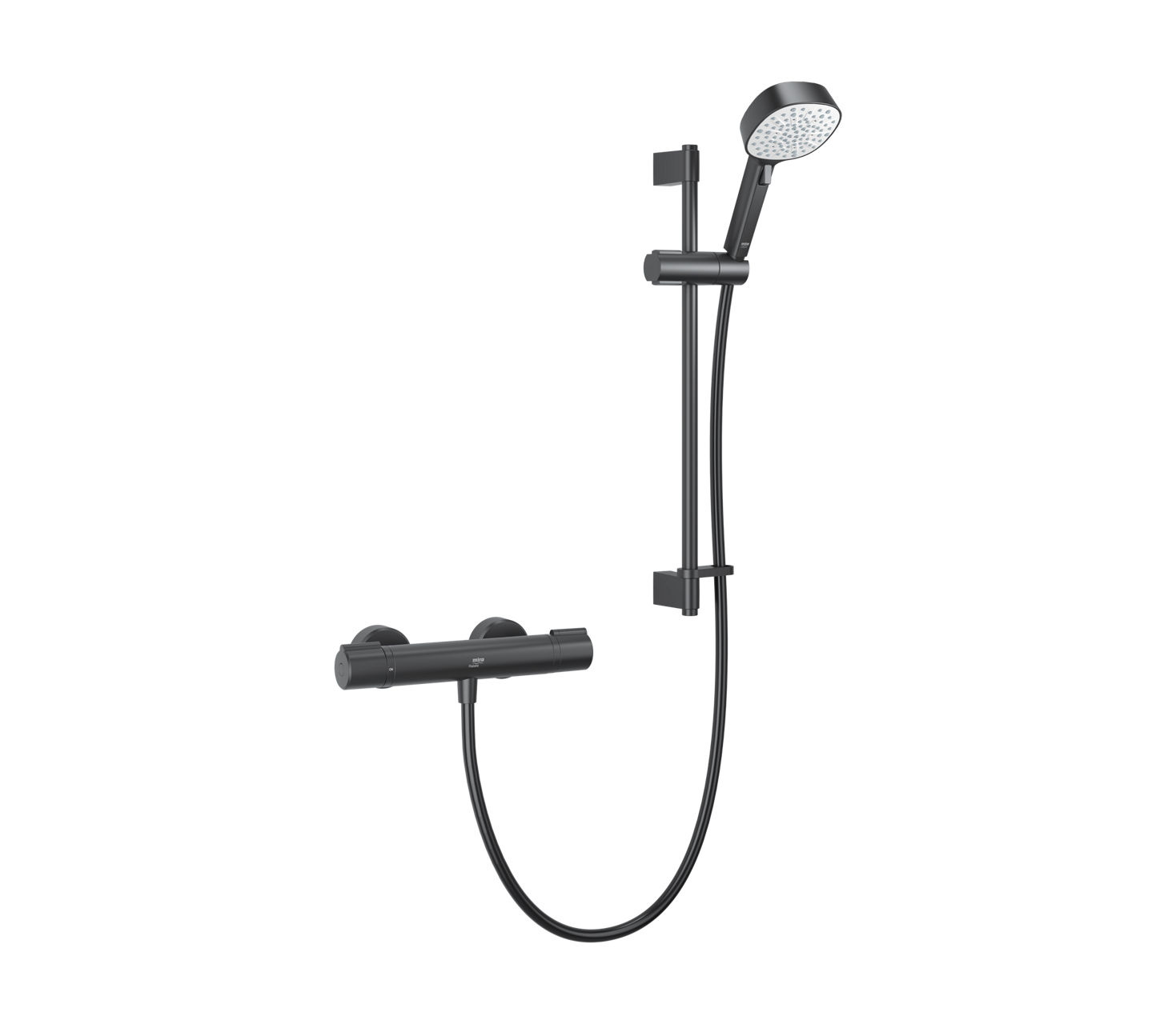 Mira Relate Exposed (EV) Matt Black Bar Mixer Shower