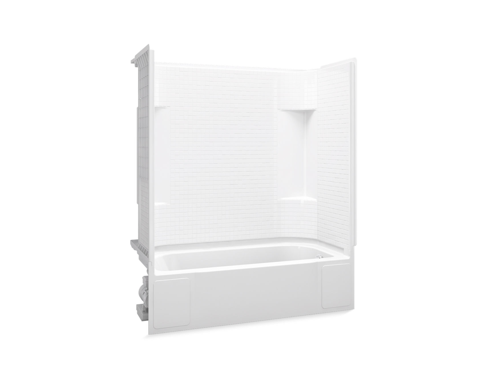 Accord 60-1/4" x 30" tile whirlpool bath/shower with wall surround ...
