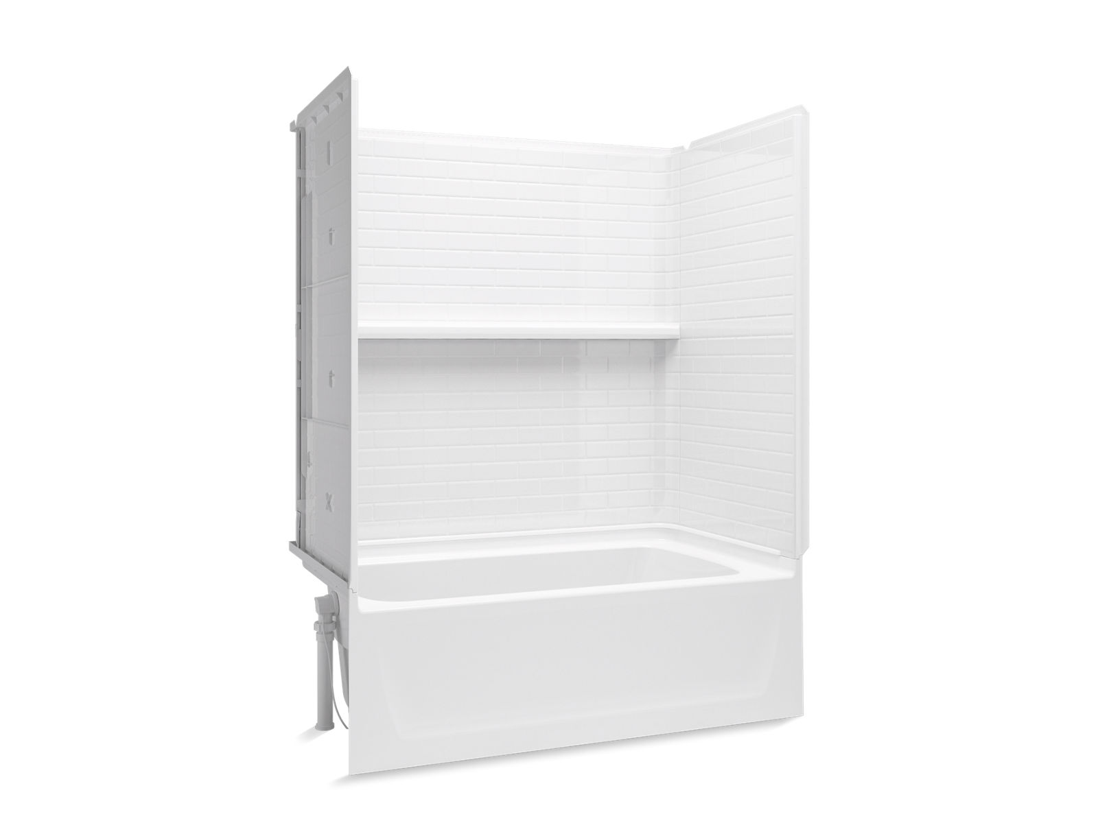 Vikrell Shower Kit KOHLER Traverse 60" X 32" Subway Tile Bath/Shower ...